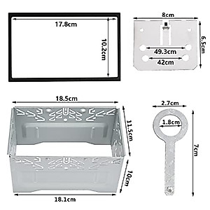 QLOUNI Double Din Installation Kit, Universal Double DIN Installation Cage Kit Slot Metal Car Stereo Radio Mounting Frame, Compatible for Passat/MK3/Jetta Panel Frame