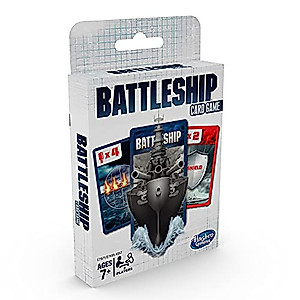 Hasbro Gaming Battleship Card Game for Kids Ages 7 and Up, 2 Players Strategy Game Brown/a