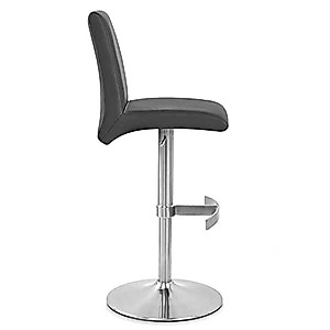 Zuri Furniture Modern Coveteur Adjustable Height Swivel Bar Stool in Black