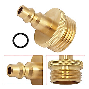 iFJF Water Pipe Quick Connect Plug Adapter for RV, Boat, Motorhome and Travel Trailer Garden Hose Faucet Fitting, Brass
