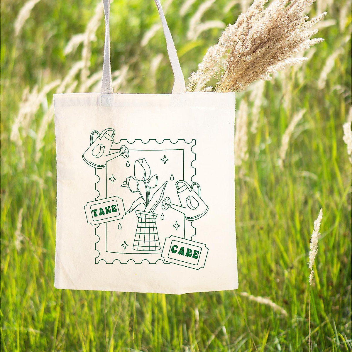 THEYGE Cute Tote Bag Simple Canvas Bag Lovely Funny Pattern Tote Bag for Women Gift Cotton Canvas Tote Bag With Pocket Reusable Grocery Shopping Bag Shoulder Bag