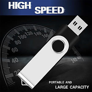 1GB Bulk Flash Drive 100 Pack EASTBULL USB 2.0 Flash Drives Bulk Thumb Drives Bulk USB Drives Pack Storage (Black)