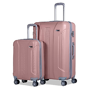 American Green Travel - Denali Hardside Expandable Luggage with TSA Lock, Spinner Wheels, 2-Piece (30-Inch, 20-Inch) Rose Gold