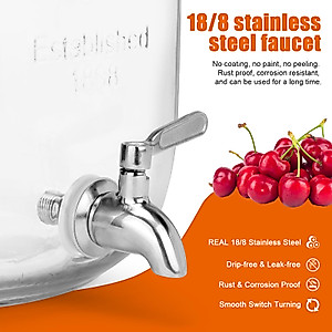 COHOMA 2 Gallon Glass Drink Dispensers For Parties(2 PACK),Beverage Dispensers With Stand And 100% Leakproof Stainless Steel Spigot.Glass Water Jug Dispenser,Lemonade Dispenser,Mason Jar.