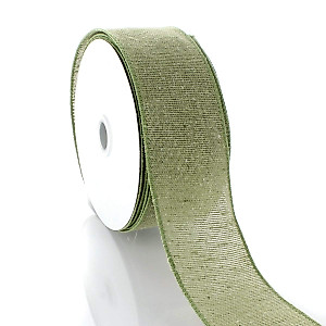Ribbon Traditions 2.5" Wired Burlap Ribbon 577 Sage Green 10 Yards