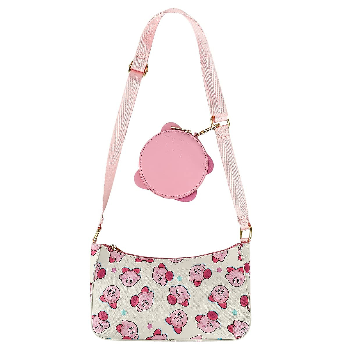 Kirby Character Repeat Print White Handbag OSFA
