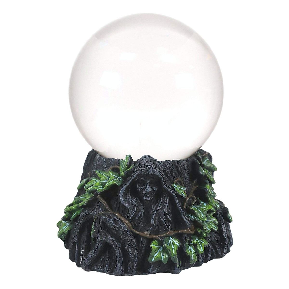Ebros Celtic Sacred Moon Triple Goddess Mother Maiden Crone Scrying Glass Gazing Ball Figurine 8" H Wicca Wiccan Holy Trinity Decor Halloween Macabre Sculpture Decorative