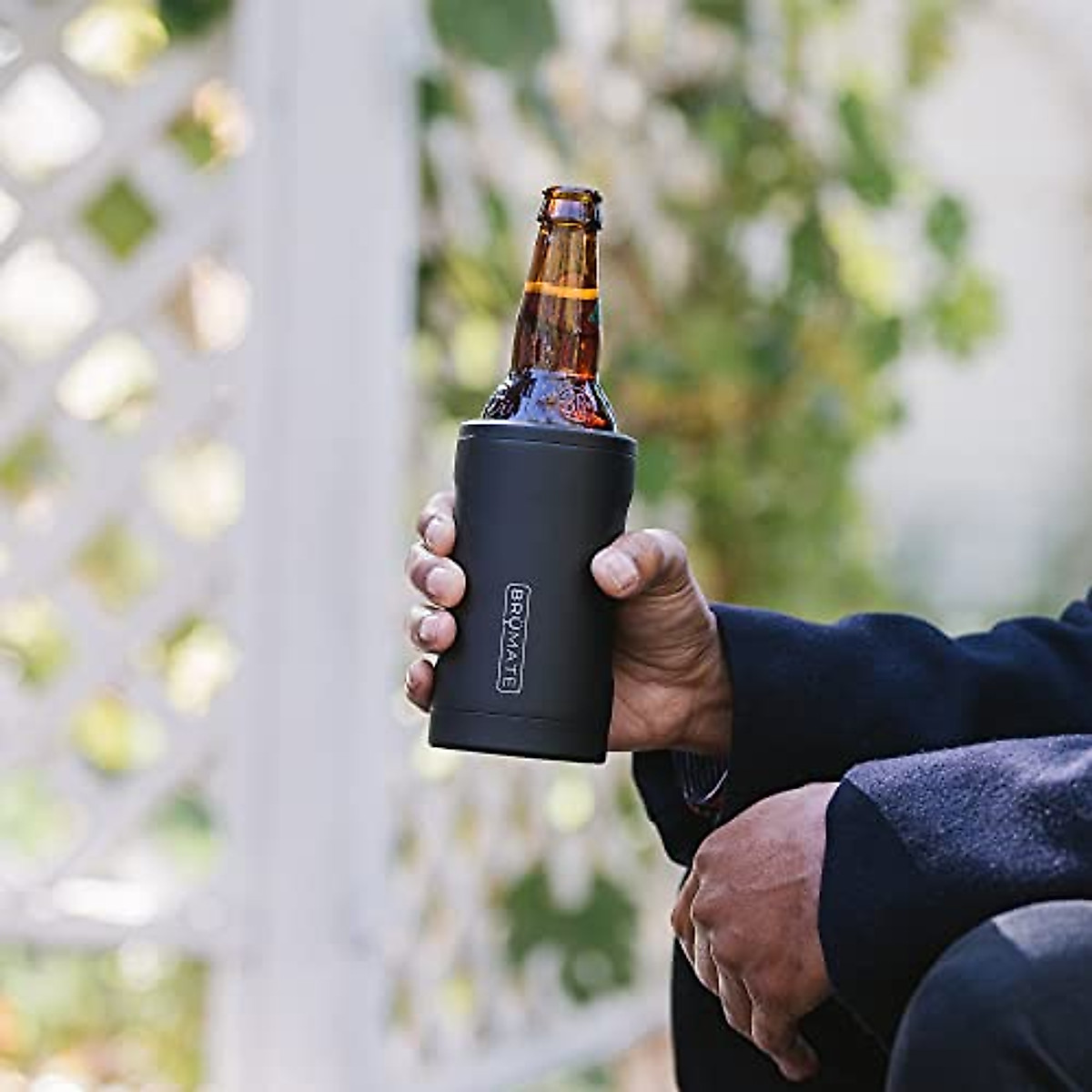 BrüMate Hopsulator Bott'l Insulated Bottle Cooler for Standard 12oz Glass Bottles | Glass Bottle Insulated Stainless Steel Drink Holder for Beer and Soda (Stainless)