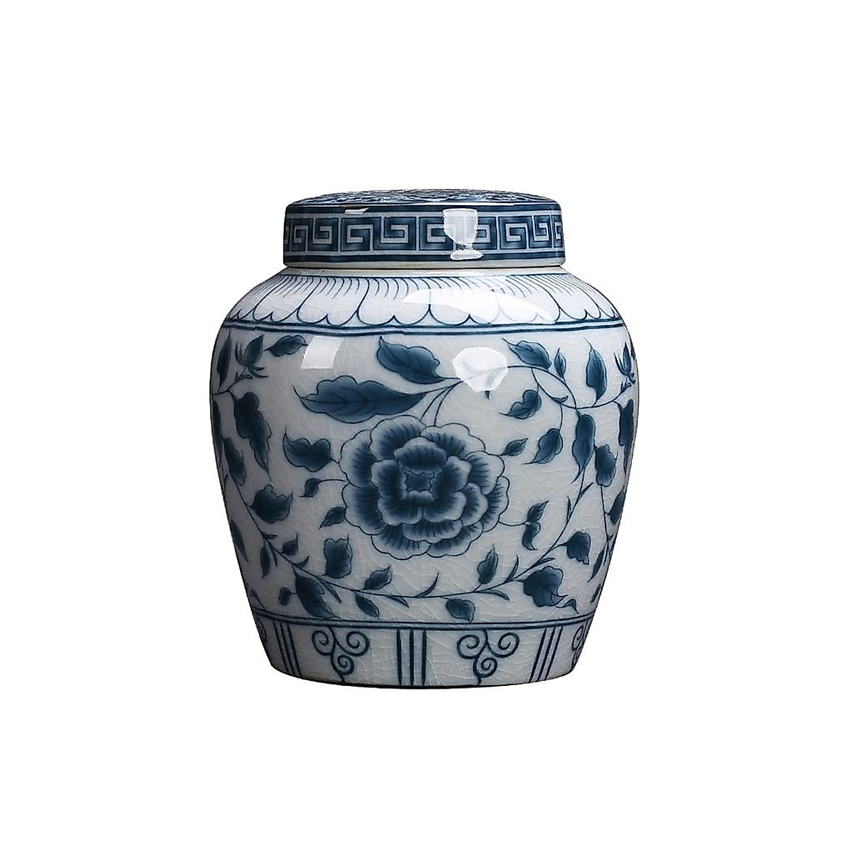 G’z Ceramic Storage jar Kitchen Sealed Lids Ceramics Traditional Tea Canisters Elegant Pattern Tea Caddy Food Jars Tea Tins for Kitchen Spices, Tea, Coffee, Condiments (Size : Small)