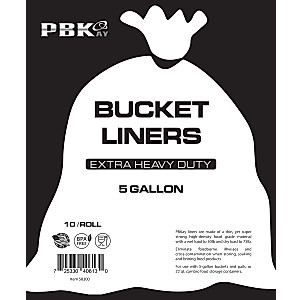 5 Gallon Bucket Liner Bags for Marinating and Brining, Food Grade, BPA Free, Extra Heavy Duty Leak Proof (10 pack)