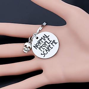 BLEOUK American Horror Story Inspired Gift Scare Me TV Show Lover Keychain (people Scare Me)