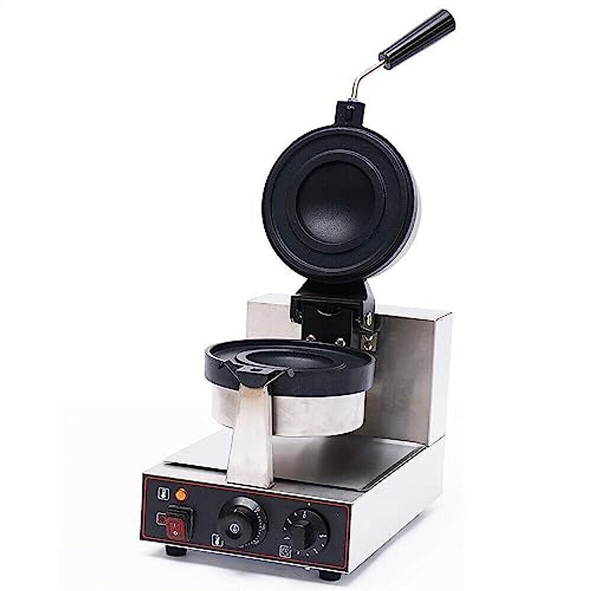 Electric Burger Waffle Maker Hamburger Press Household Machine Non Stick Stainless Steel Ice Cream Waffle Baker Machine Single Head 110V Home Use,Restaurant,Snack