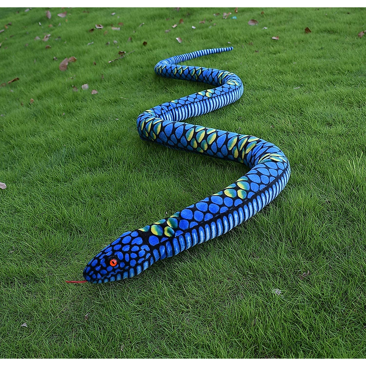 kesehatan Plush Giant Snake, Realistic Stuffed Animal, Red Eyes Toy Gifts for Boys and Girls 110 Inches