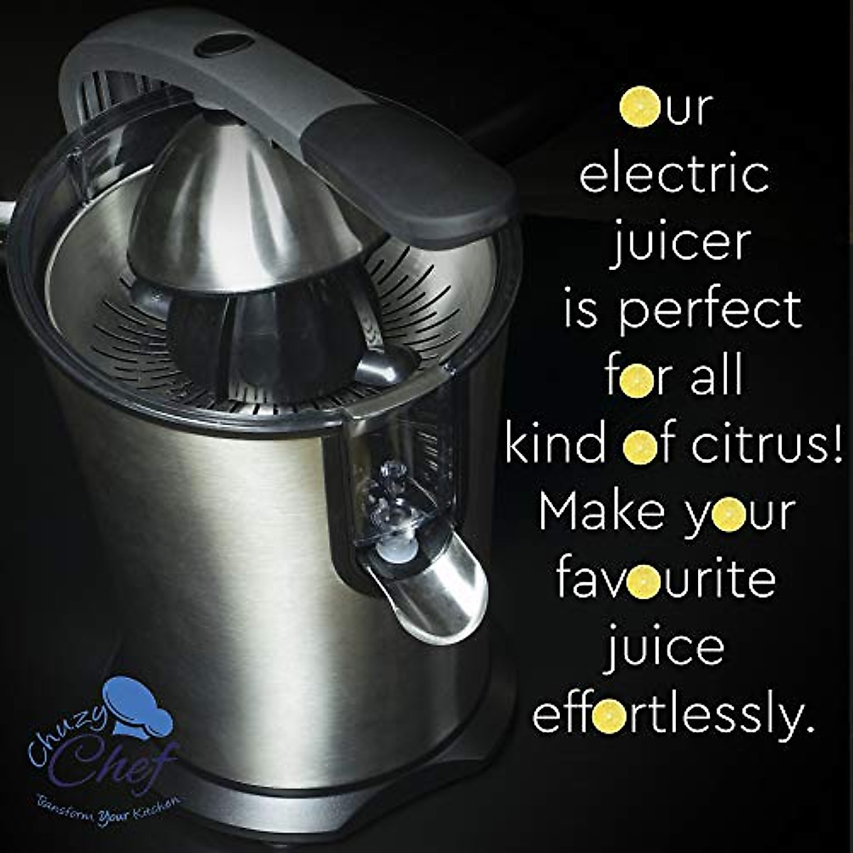 Electric Citrus Juicer Fruit Machines - Stainless Steal Electric Citrus Jucers Machine Fruit Squeezer Orange Lemon Lime Electric Citrus Juicers Extractor With Anti - Drip Citrus Press 300 Watt Motor