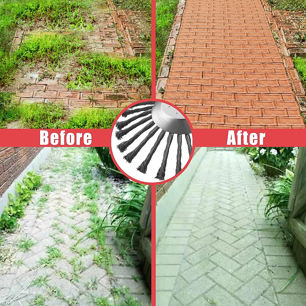 NeJesZoe 10 inch Unbreakable Steel Wire Weed Brush Cutter Trimmer Head,Lightweight Wired Trimmer Blade for Weed Trimmer,Wired Weed Trimmer Attachments Head (Adapters not Included)