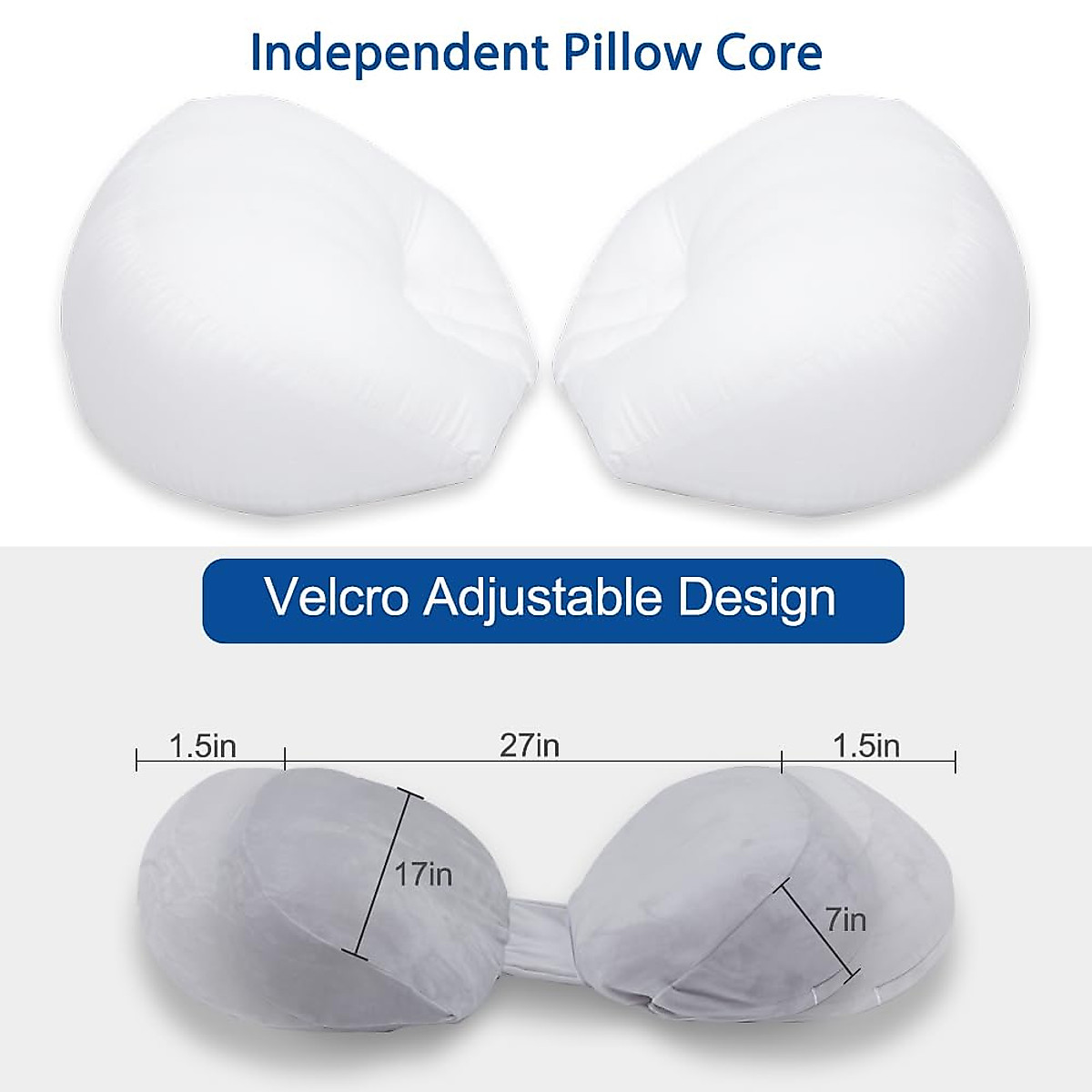 AWESLINGPregnancy Wedge Pillows for Side Sleeping Maternity Pillow for Pregnant Women Body Pillow for Pregnancy to Support Back, HIPS, Belly, Legs Adjustable Pillow f Comfort Pre/Post Birth Grey