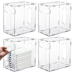 Domensi 4 Pcs Breast Milk Storage Tower Breast Milk Freezer Storage Organizer for Milk Freezer Bags Clear Breastmilk Storage Container Reusable Breastfeeding Accessories Fridge, 8.3 x 8.3 x 5 Inch