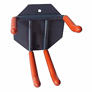 Wall Mounted Rack Organizer for Skis and Poles Heavy Duty Horizontal Wall Ski Rack Garage Storage with Metal Frame and Padded Hooks Indoors Outdoors Premium Wall Hooks (Small Holds 1 Set of Ski's)