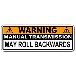 Warning Manual Transmission Bumper Sticker Decal Stick Shift Car JDM Funny 6"