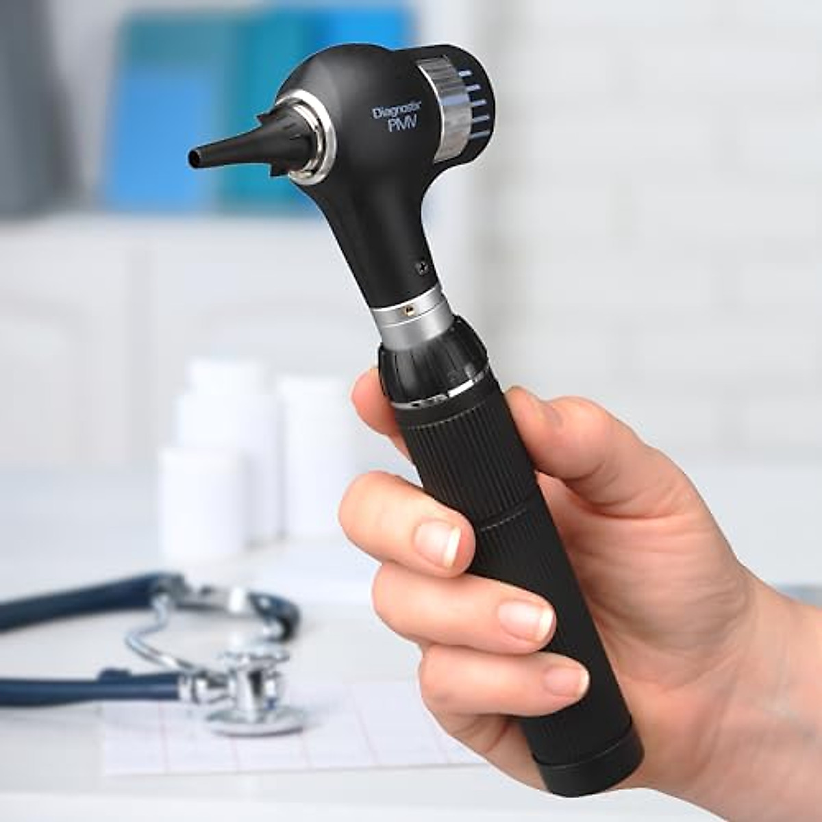 ADC Portable Diagnostic Set Plug-in Rechargeable, with PMV Otoscope and Coax Ophthalmoscope, LED Lamps, 3.5V, Hard Case, Diagnostix 5480L