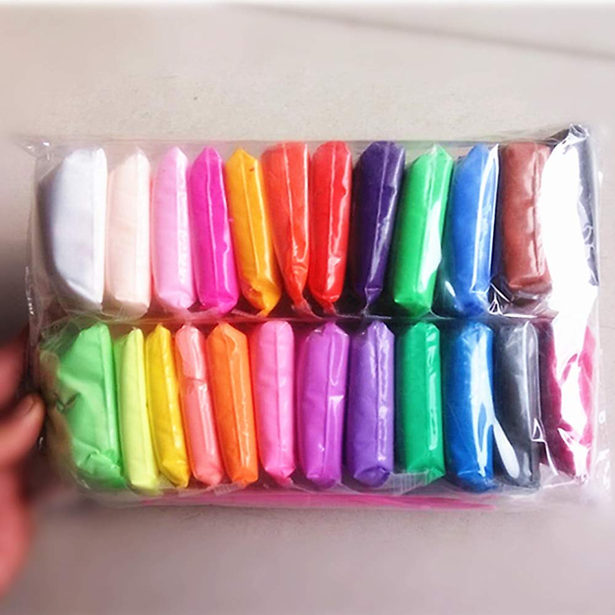 24 Colors Air Dry Clay Magical Kids Clay Ultra Light Modeling Clay Artist Studio Plasticine Toy Safe and Non-Toxic Modeling Clay