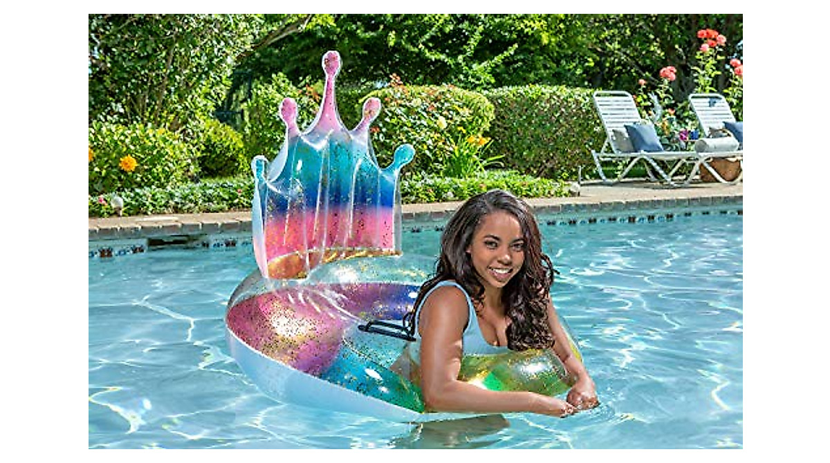 Poolmaster Rainbow Glitter Tiara Pool Float for Kids | Fun & Stylish
