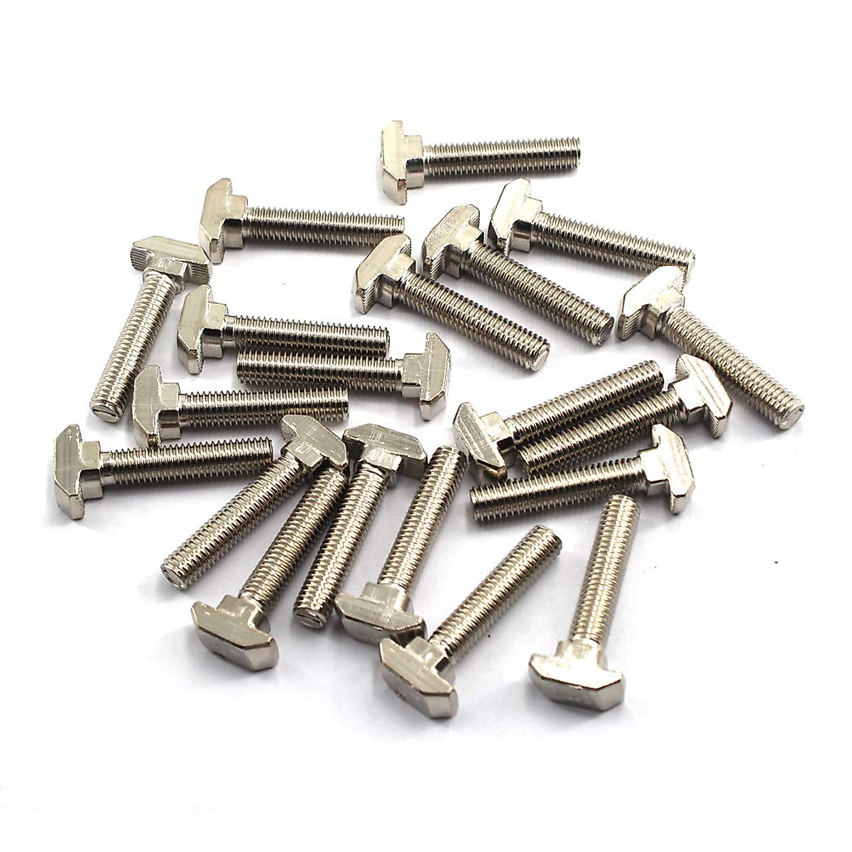 M8X25 T Slot Bolt Carbon Steel Hammer Head Bolt for 4545 Series T Slot Aluminum Extrusion European Standard (20 Pieces)