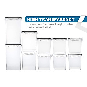 VERONES Large Tall Airtight Food Storage Containers, 10 PACK Plastic Airtight Kitchen & Pantry Organization, Ideal for Flour & Sugar - BPA-Free Plastic Canisters with Labels