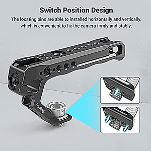 SmallRig Ergonomic Handle with Locating Holes for ARRI, Anti-Off Designed Cold Shoe Adapter - 2165