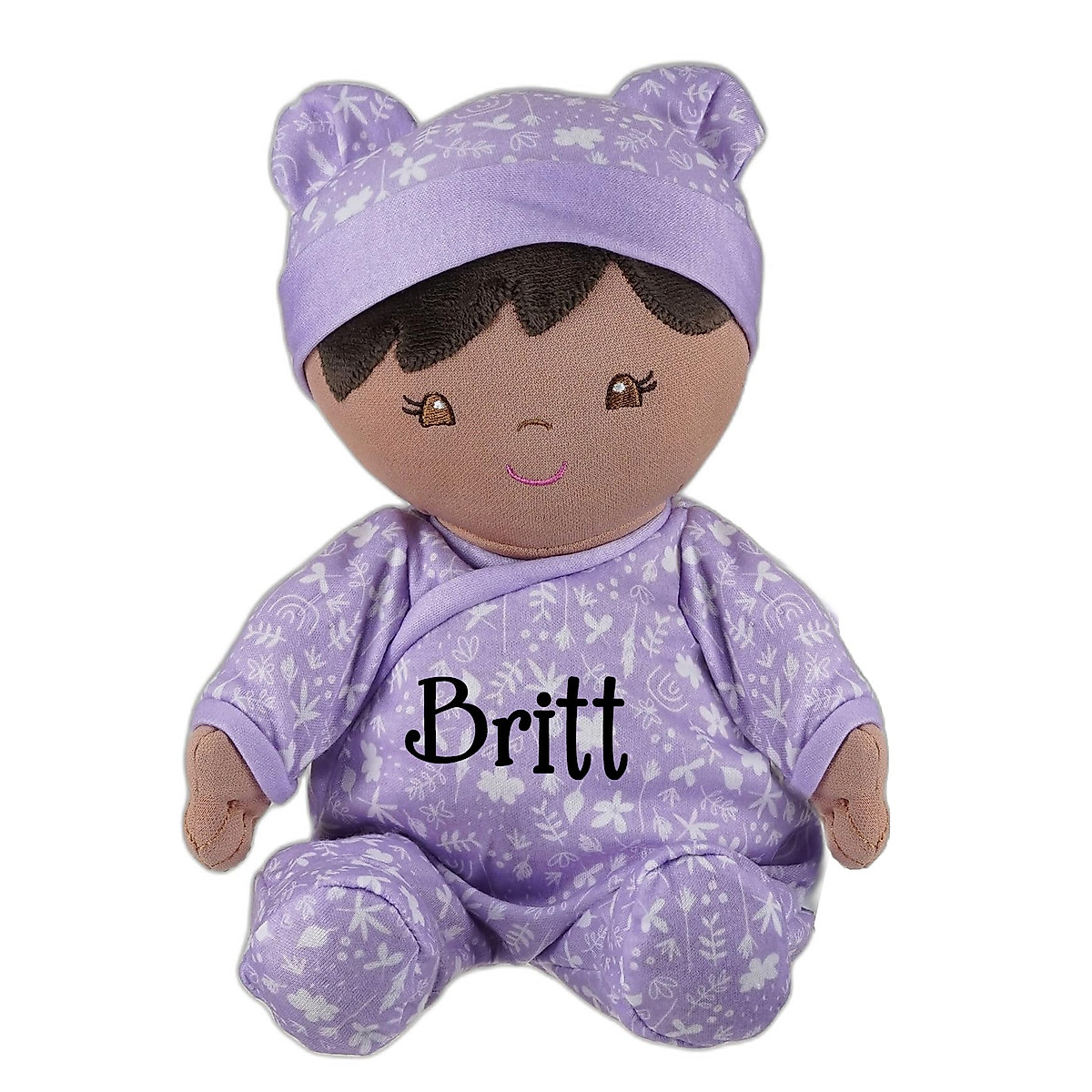 Baby Doll Toys, Stuffed Animal Soft Toys for Baby, Baby Girl Baby Boy, Plush Doll Keepsake Gifts, Personalized with Custom Name (Purple Leilani)