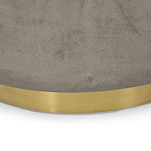 Christopher Knight Home Croton Ottoman, Gray, Shiny Brass
