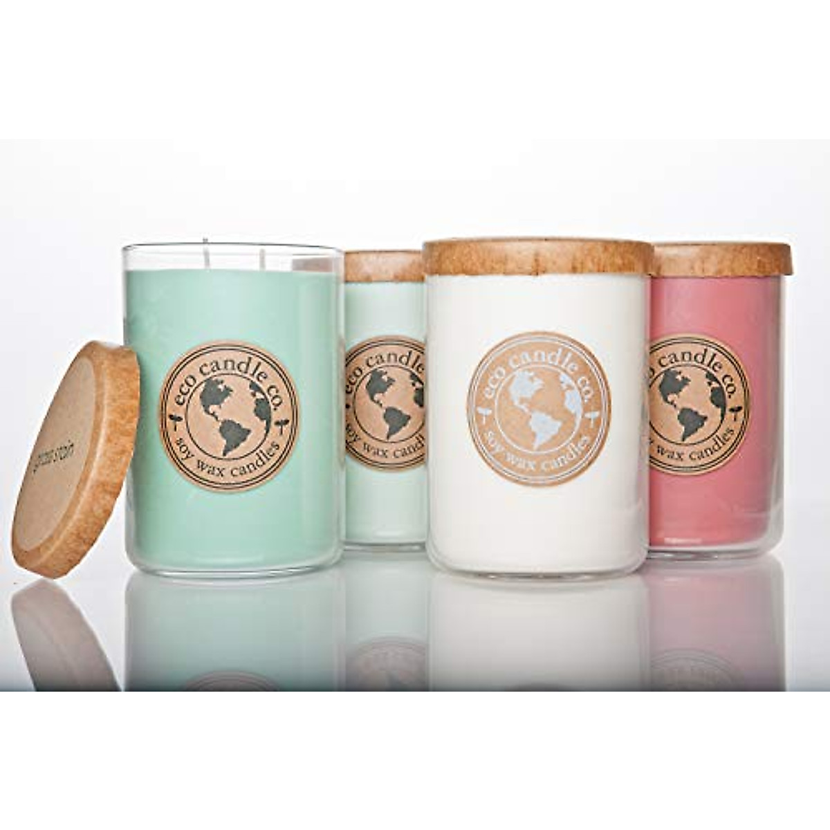 Eco Candle Co. Recycled Candle, Naked, 26 oz. - Unscented - 100% Soy Wax, No Lead, Kraft Paper Label & Lid, Hand Poured, Phthalate Free, Made from Midwest Grown Soybeans, All Natural Wicks