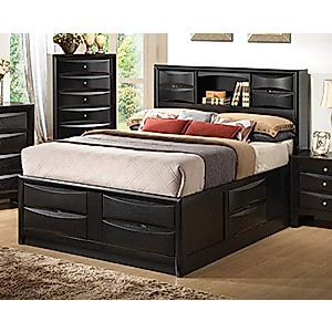 Briana California King Platform Storage Bed Black