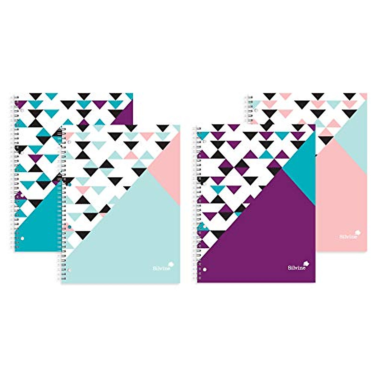 Silvine TWA4AC A4 Plus Stripes Design Twinwire Notebook (Pack of 4)