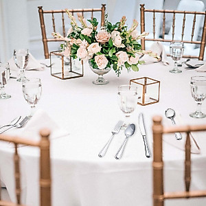 faderic 30 Piece Stainless Steel Cutlery Set, Silverware Flatware Set For Home Kitchen Restaurant for 6,Silver, Dishwasher Safe