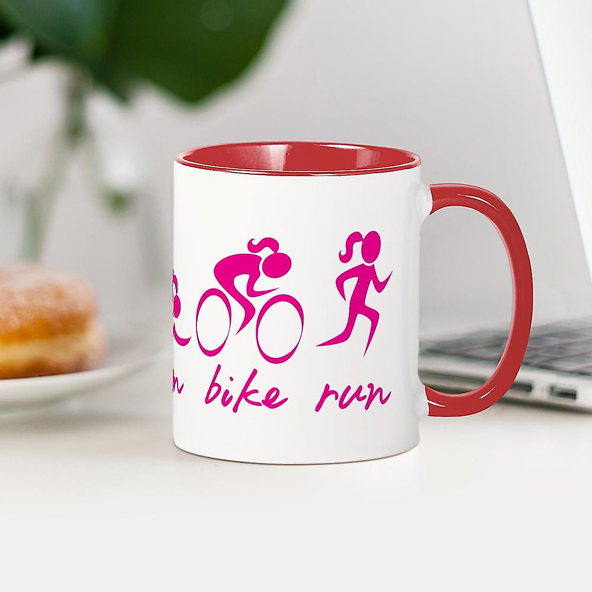 CafePress Swim Bike Run (Girl) Mugs Ceramic Coffee Mug, Tea Cup 11 oz