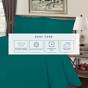 Kotton Culture 4 Piece Bed in a Bag Set 100% Egyptian Cotton 600 Thread Count Duvet Cover Pillow Shams & Fitted Sheet with Extra Deep Pocket Soft Bedding (Queen, Light Blue)