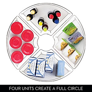 iDesign Plastic Lazy Susan Storage Basket 1/4 Wedge with Handle for Kitchen Cabinets, Countertop, Pantry, BPA-Free, 16.35" x 10.83" x 4.05"