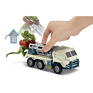 MATCHBOX JURASSIC WORLD DINO TRANSPORTERS DILOPHO-LOADER Vehicle and figure