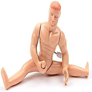 Creative Spoof Toys for Adults Novelty Wind Up Toys, Funny Masturbating Man Bachelor Party Novelty Toys, Flesh and Black 13.5 x 6 cm