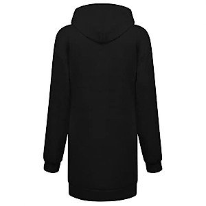 LINASHI Black Skeleton Hoodie Dress for Women Girl Halloween - Long Sleeve Pumpkin Skull Hooded Sweatshirt Pullover with Pocket (C, XXL)