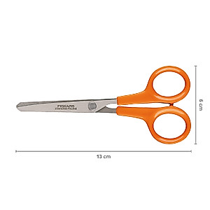 Fiskars Hobby Scissors, Length: 13 cm, For Right- and Left-handed Users, Stainless Steel Blade/Plastic Handles, Orange, Classic, 1005154