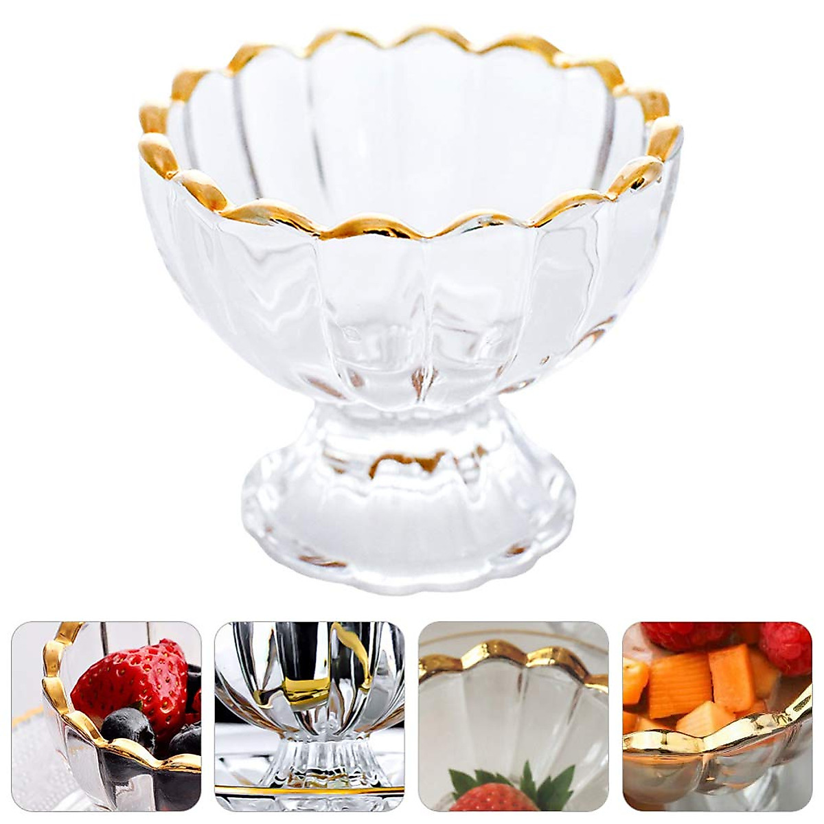 Cabilock Clear Tumblers Clear Pudding Bowls Ice Cream Cup Paper Cup Glass With Cover Mini Measuring Cups Glass