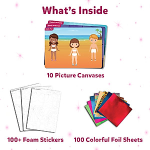 Skillmatics Foil Fun - Dress Up, No Mess Art for Kids, Craft Kits & Supplies, DIY Creative Activity, Travel Toys, Gifts for Girls & Boys Ages 4, 5, 6, 7, 8, 9, Travel Toys