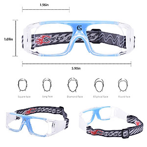 SooGree Sports Goggles for Basketball Soccer Football Protective Eyewear Goggles Eye Safety Glasses Anti Fog PC Lens for Men Adults (Blue)
