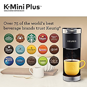 Keurig K-Mini Plus Coffee Maker with Green Mountain Coffee Roasters Favorites Collection Variety Pack, 40 Count