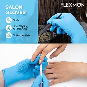 FLEXMON Nitrile Exam Gloves,1000 Count, Single Use, 4.2 Mil Heavy, Sterile, Protective, Disposable, Latex Free (100, Extra Large)