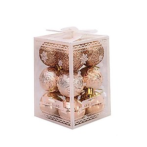 QAZIUY 12 PCS Christmas Ball Ornaments Mini Shatterproof Christmas Tree Decorations Christmas Tree Xmas Balls Baubles Party Wedding Ornament for Xmas Tree Decoration Holiday, Wedding Party Gift