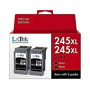 LxTek Ink Cartridge Replacement for Canon 245 245XL PG-245 PG-245XL 245XL 245 XL PG-243 to use with Pixma MG2522 MX492 TR4520 TR4500 TS3120 MG2420 MX490 MG2920 MG2922 MG2520 IP2820 (2 Pack, Black)