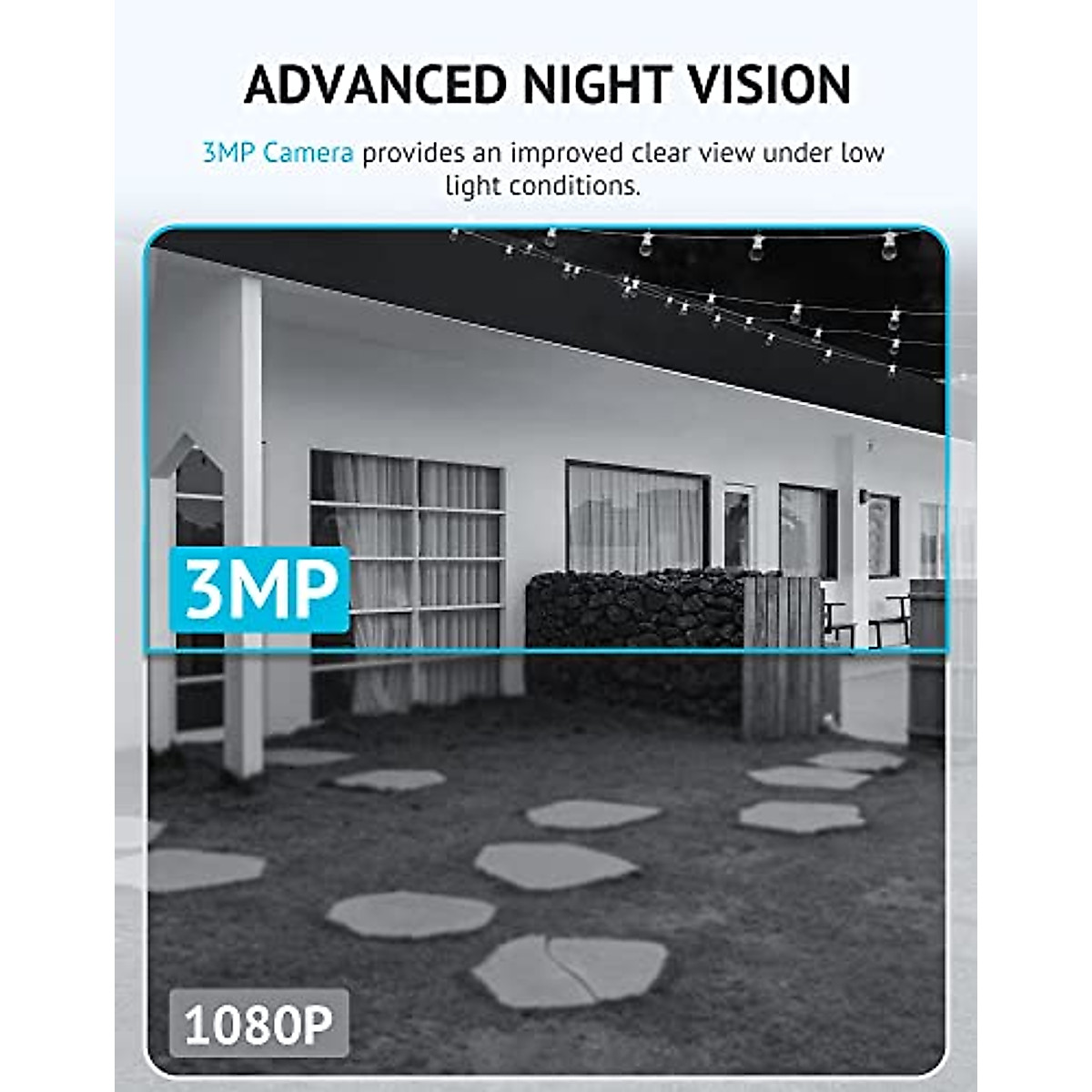 LaView 3MP Wireless Camera for Home/Outdoor Security (2 Pack), 2K Battery Powered WiFi Camera with Night Vision, 270-Day Battery Life, AI Human Detection, 2 Way Audio, Siren, IP66, Works with Alexa